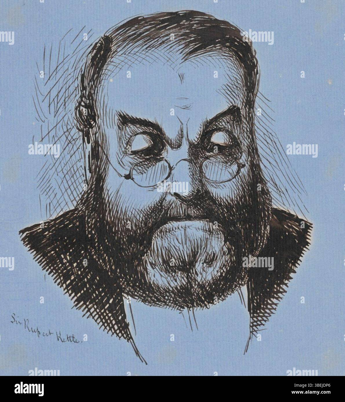 Pen and ink drawing of Sir Rupert Alfred Kettle, created by artist ...