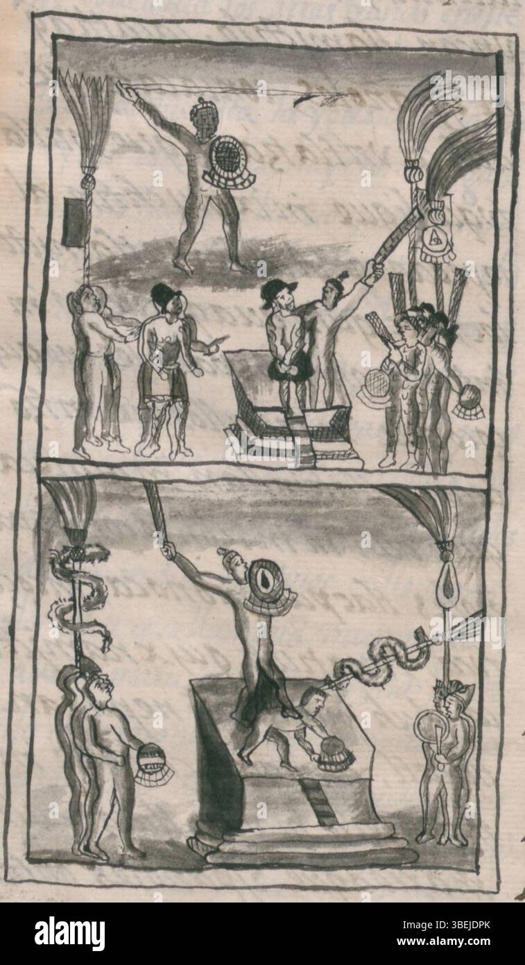 Depiction from folio 67v of Book XII in the Florentine Codex, showing ...