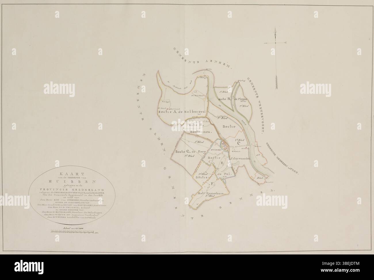 This 1818 cadastral map of the municipality of Huissen in the ...