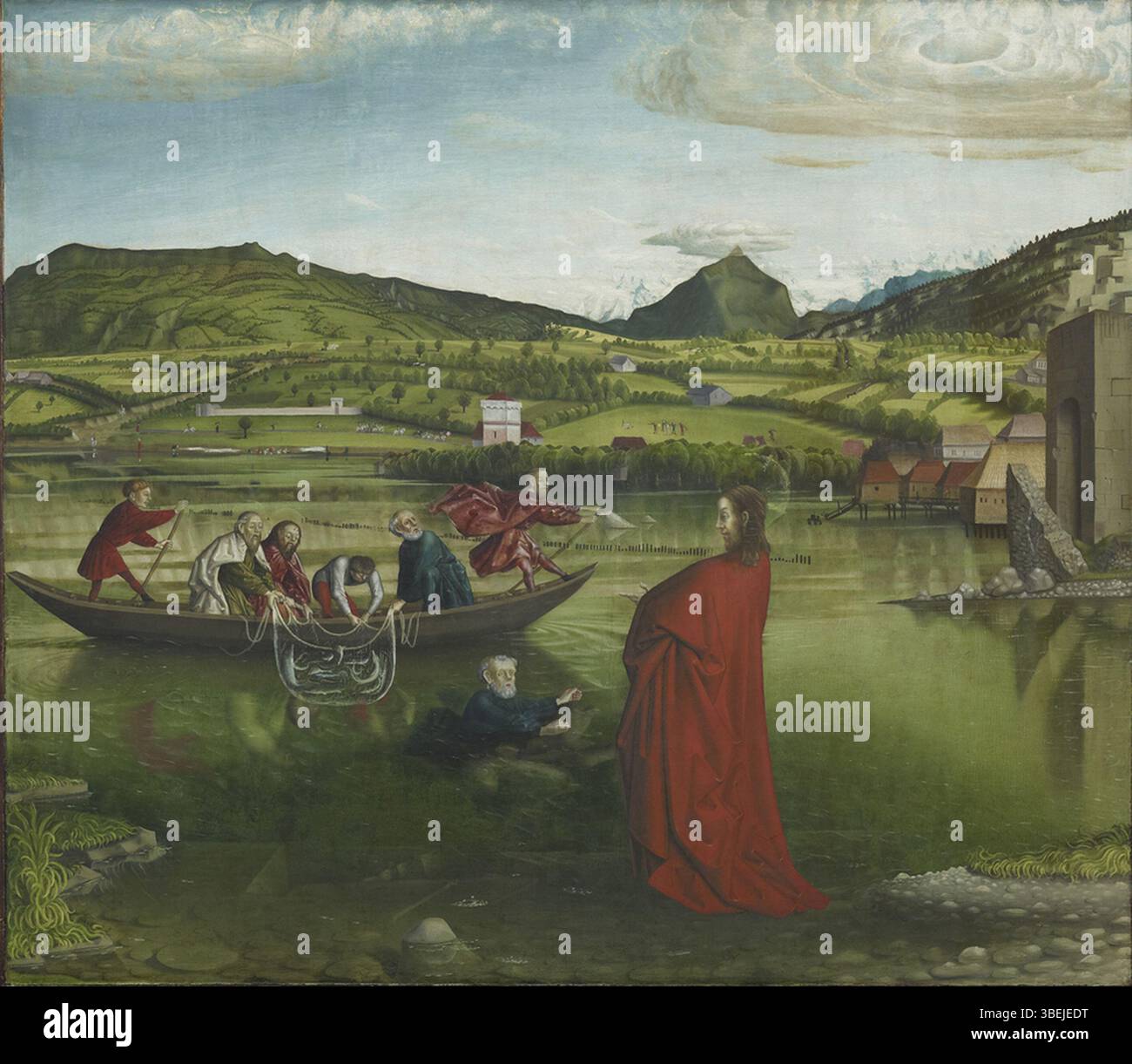 The 'Miraculous Draught of Fishes' by Konrad Witz, painted in 1444, is ...