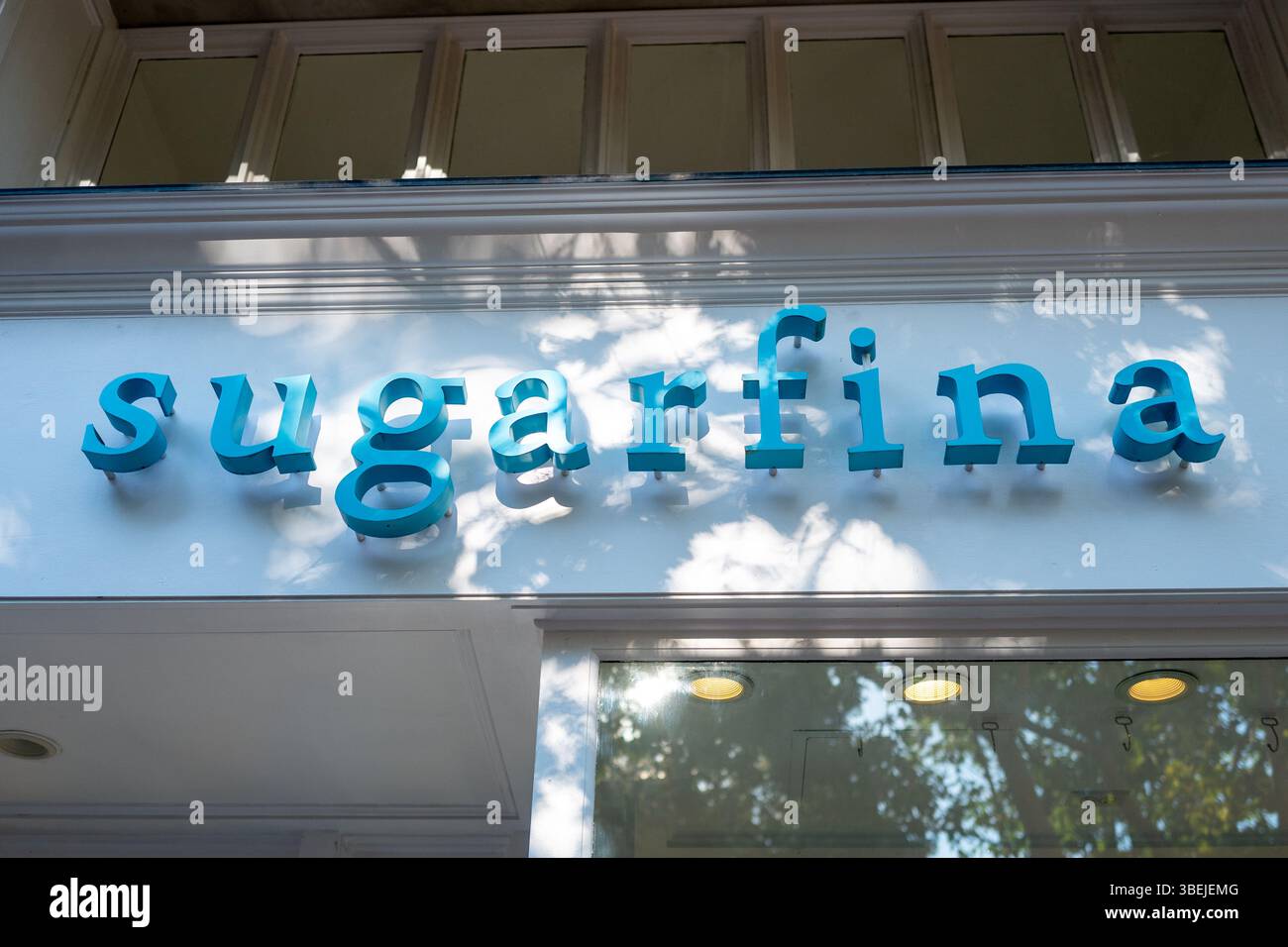 United States. 03rd Aug, 2024. Storefront signage of the candy boutique ...