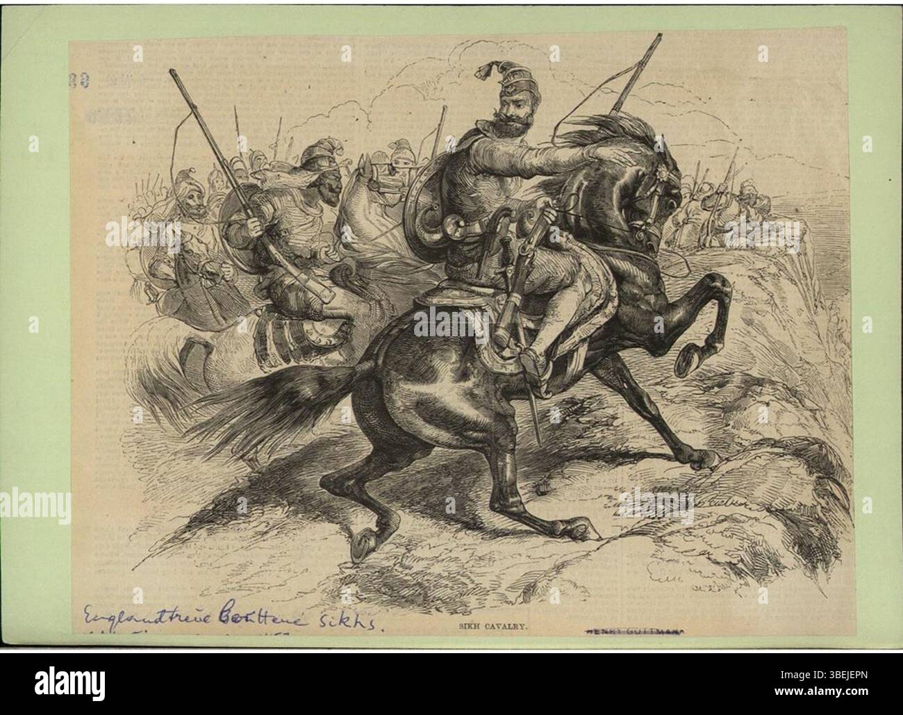 This 19th-century engraving depicts the Sikh Cavalry, published in The ...