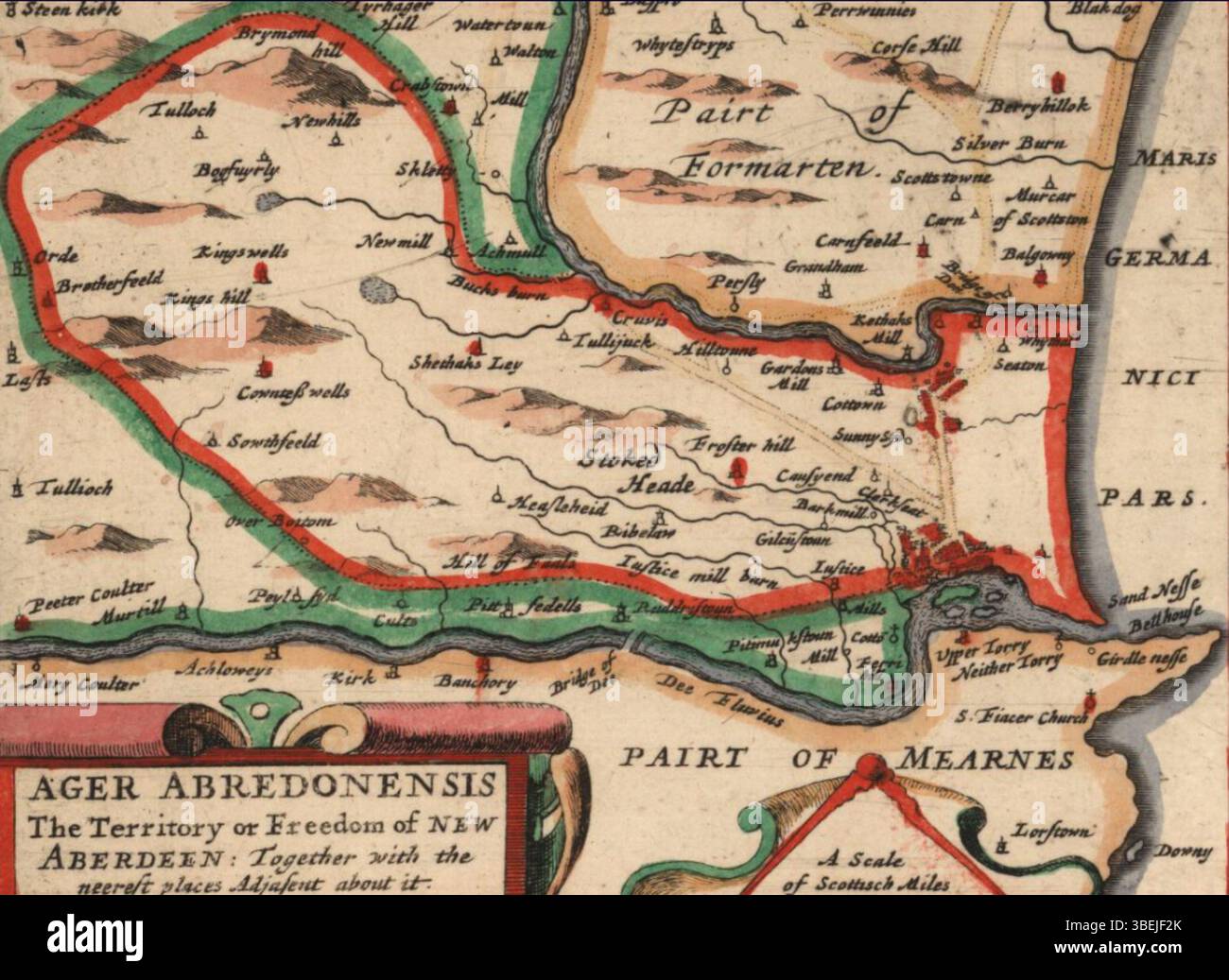 James Gordon's 1661 map, *Freedom Lands of Aberdeen*, depicts the ...