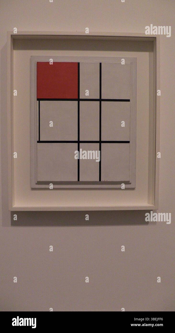 Piet Mondrian's 'Composition B (No. II) with Red', created in 1935, is ...