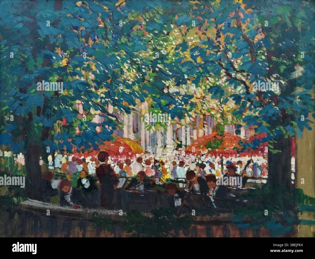 Karel Langer’s *Lázeský koncert* (1920) captures a lively concert scene ...