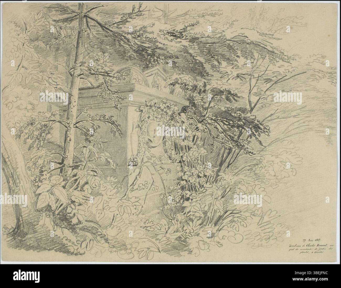 This 1847 drawing by Joseph-François Burdallet depicts the tomb of ...