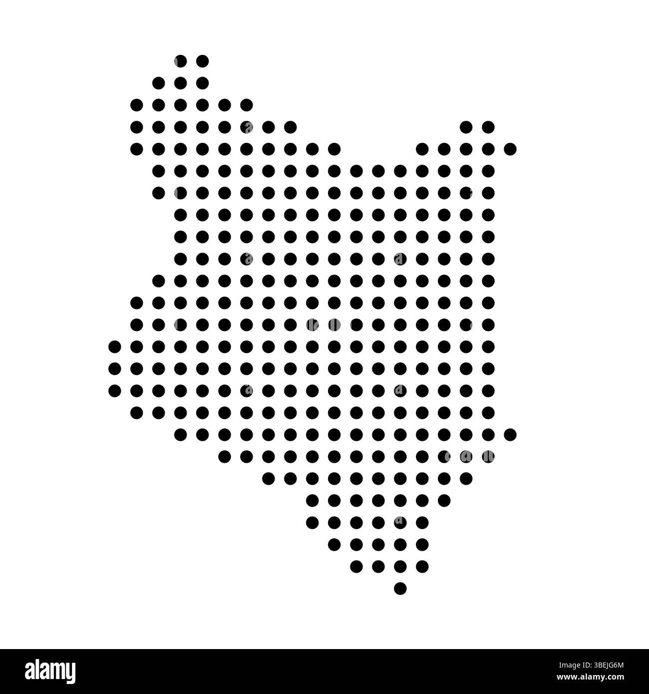 Kenya country dotted map. Black spot pixel illustration isolated on ...