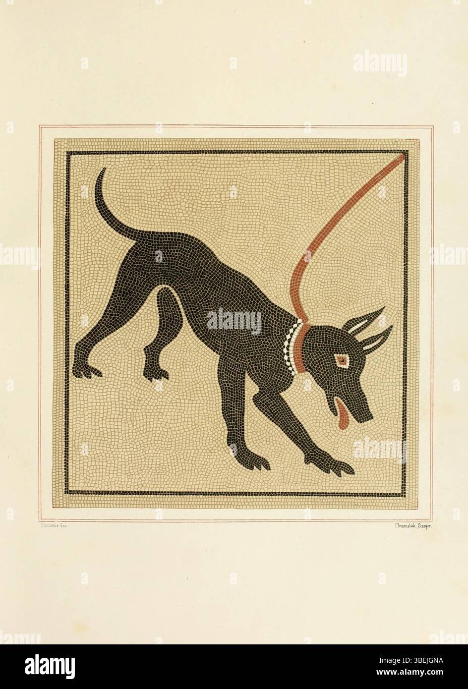 Geremiah Discanno’s 1882 watercolor depicts a Guard Dog mosaic from the ...