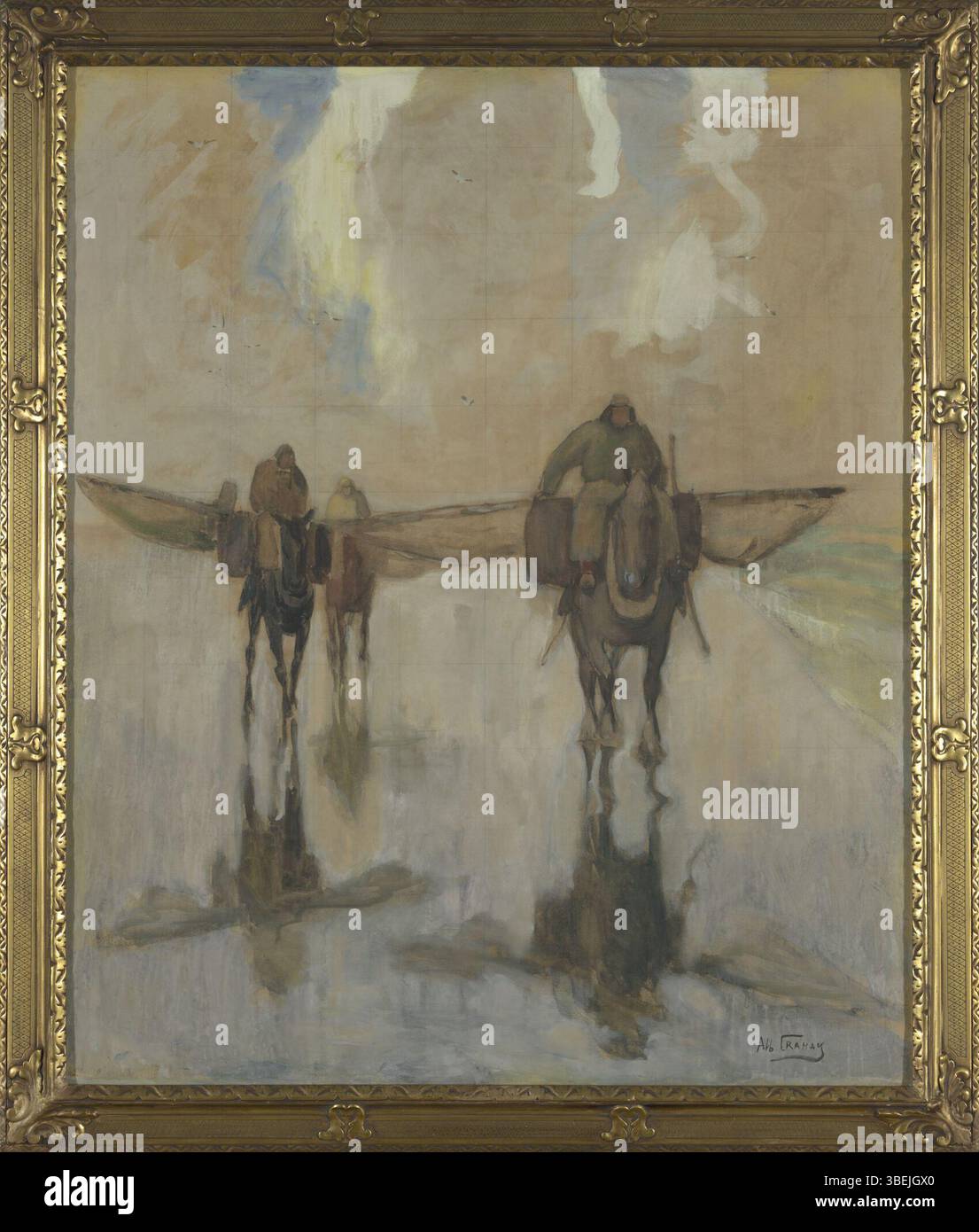 *Paardenvissers* by Albert Crahay depicts horse fishermen, showing a ...