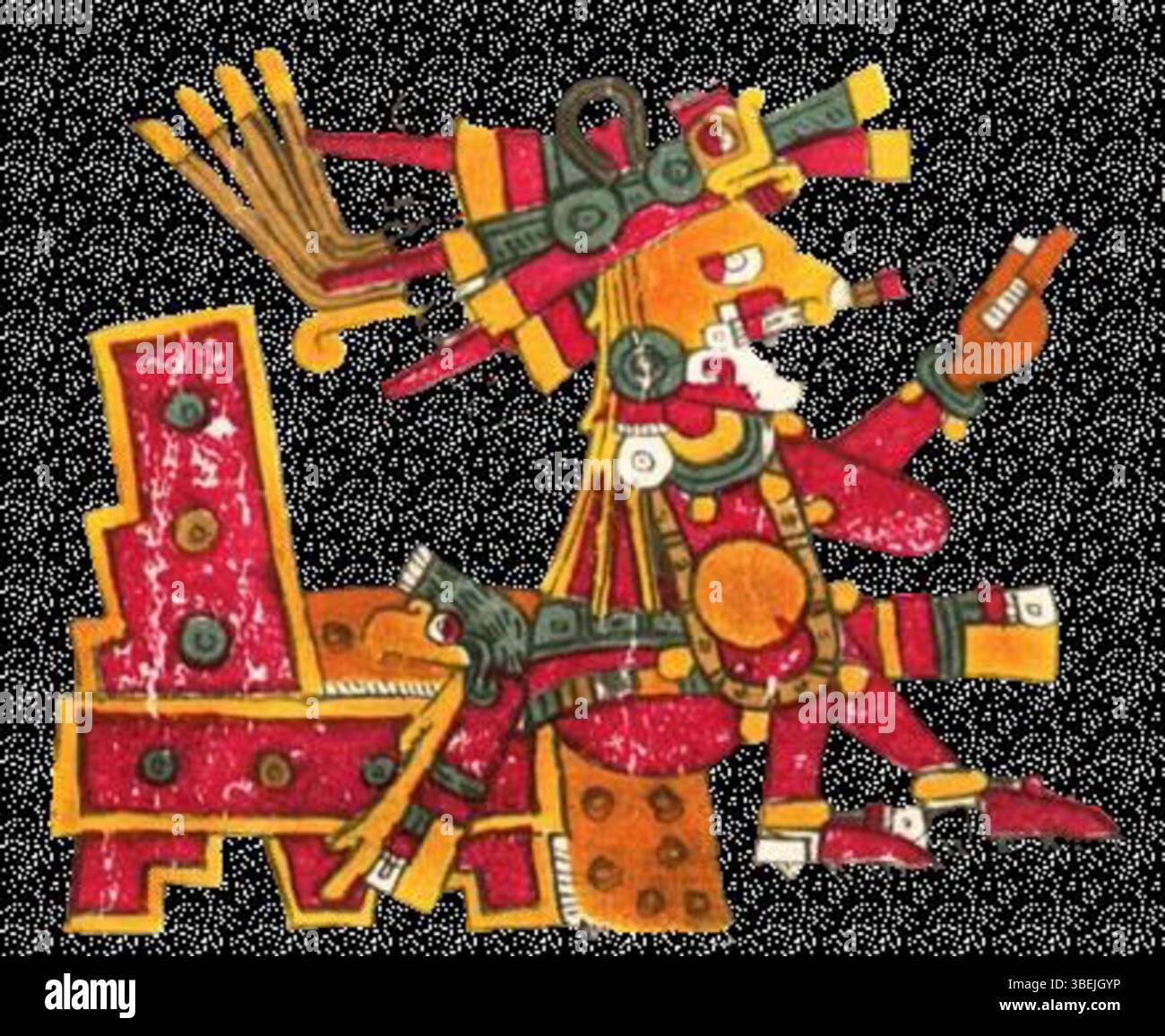 The depiction of Xochipilli, the Aztec god of flowers, love, and games ...