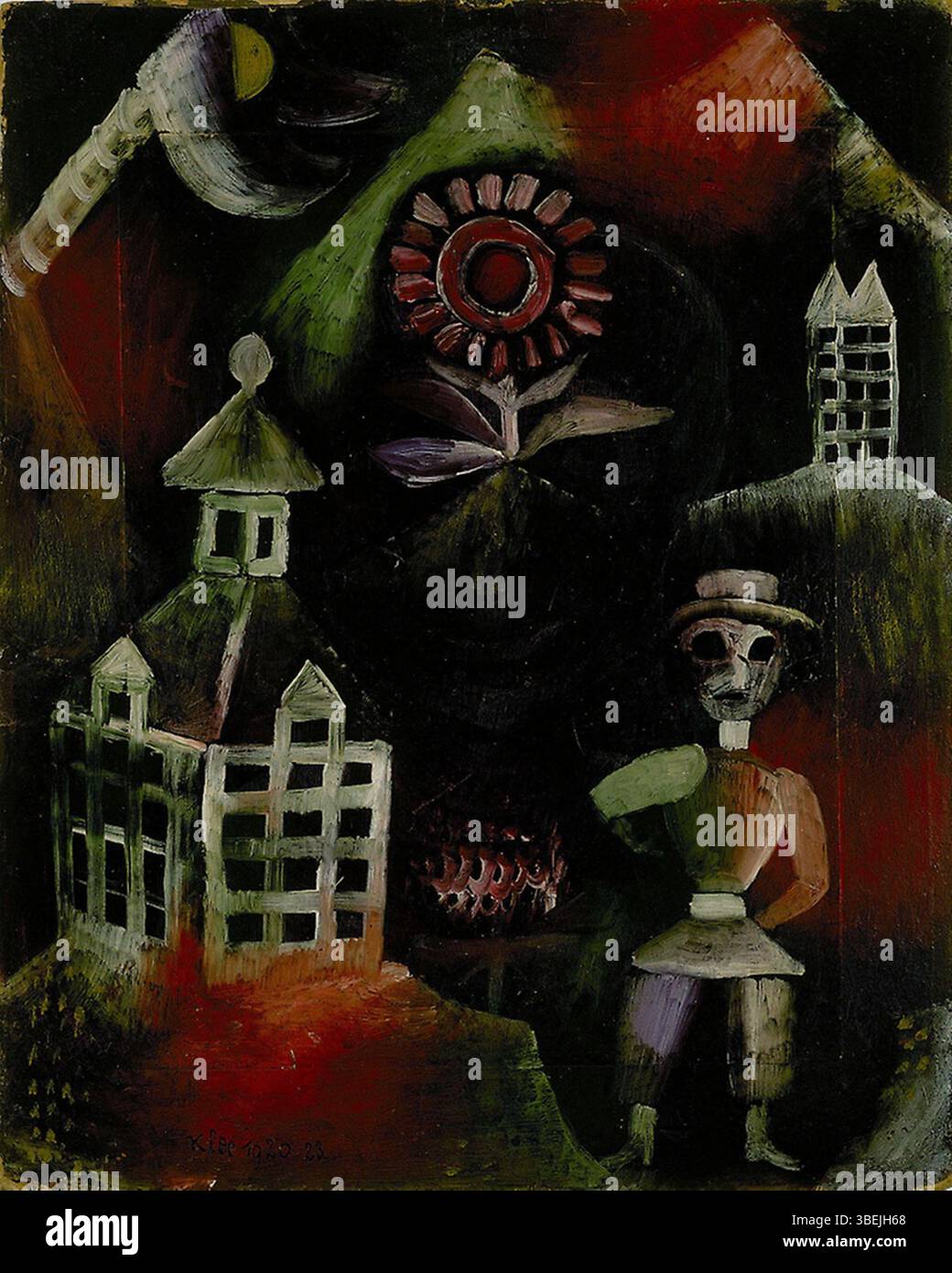 'Schoolhouse' by Paul Klee presents a stylized representation of a ...