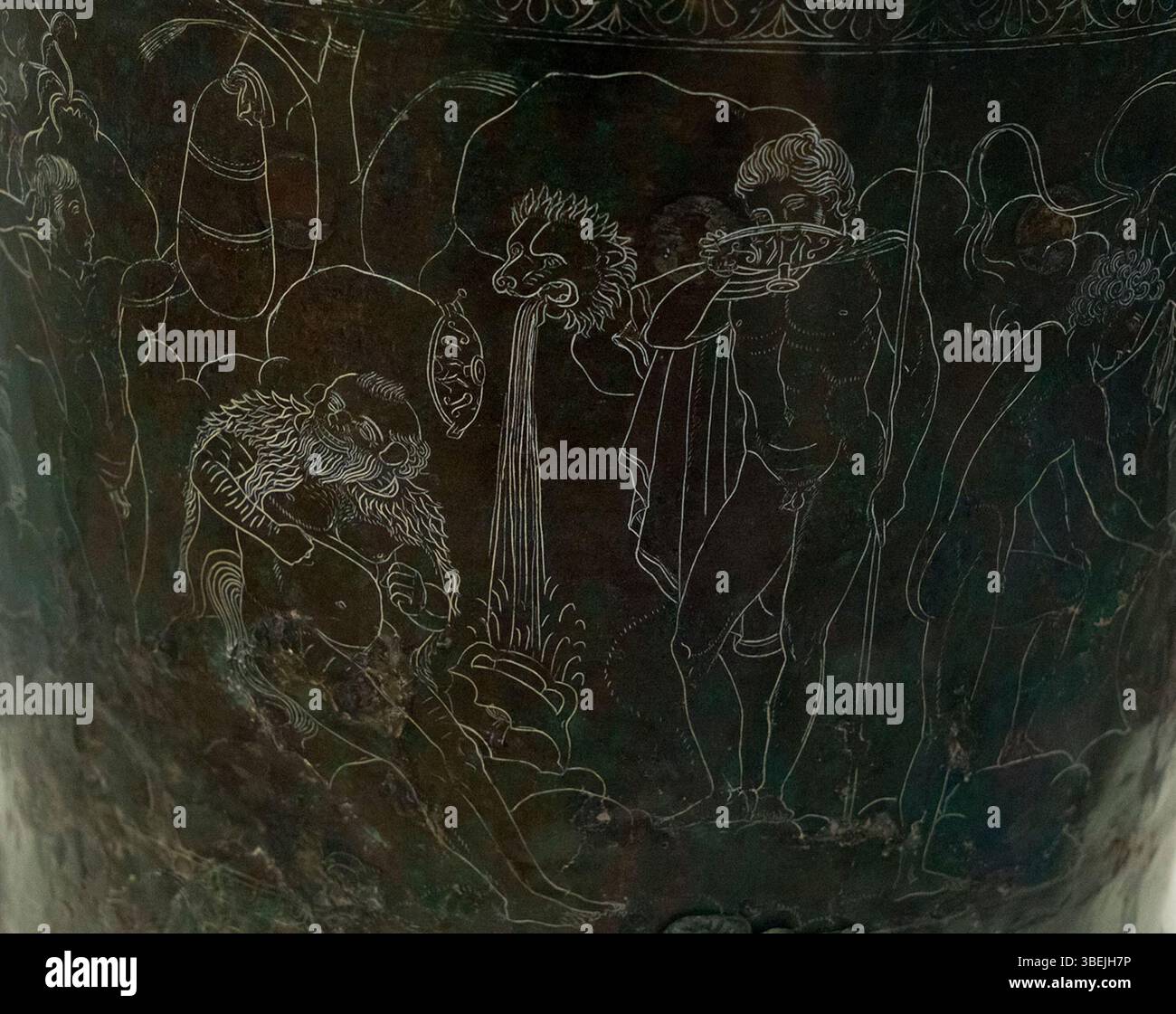 This engraving from the Ficoroni Cista shows the bearded figure of ...