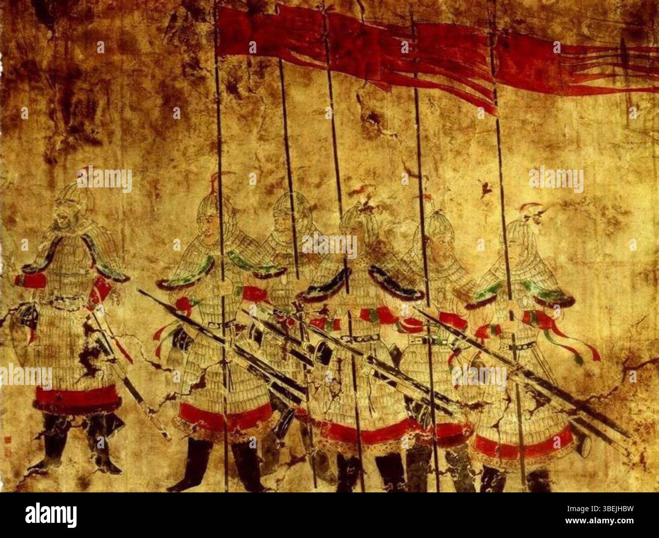 This 7th-century artwork shows the honour guard of Princess Changle at ...