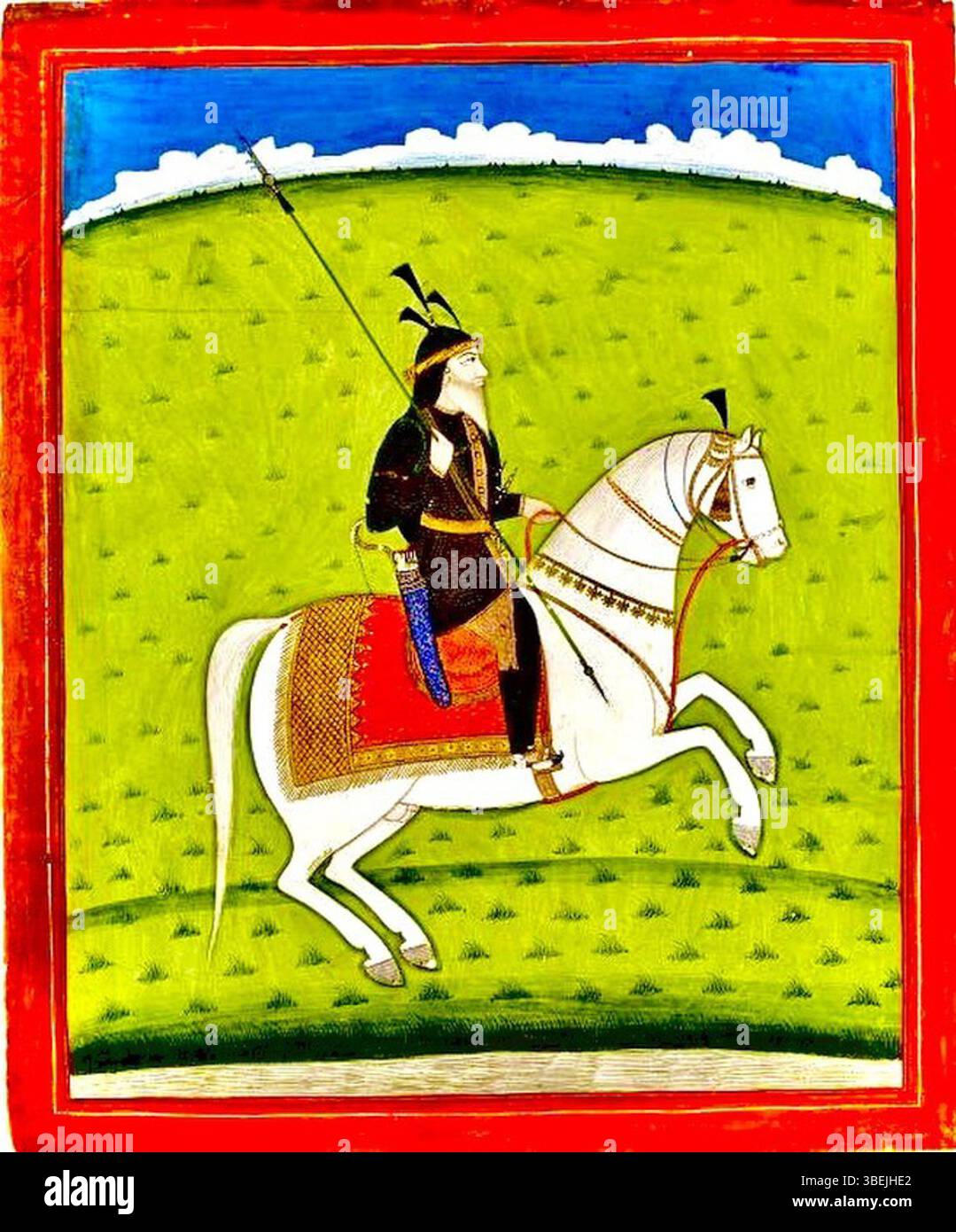This painting from circa 1840-45 shows a Sikh lancer wearing ...