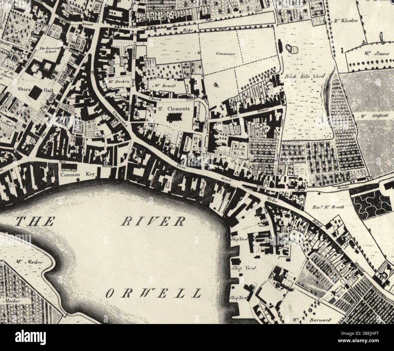 Joseph Pennington's map from 1778 details the basin of the River Orwell ...