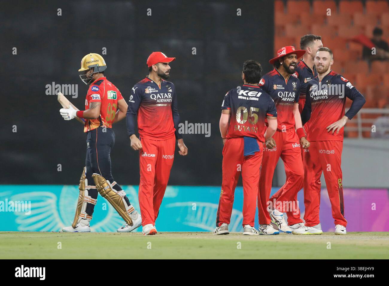 Punjab Kings' captain Shreyas Iyer, left, walks off the field after ...