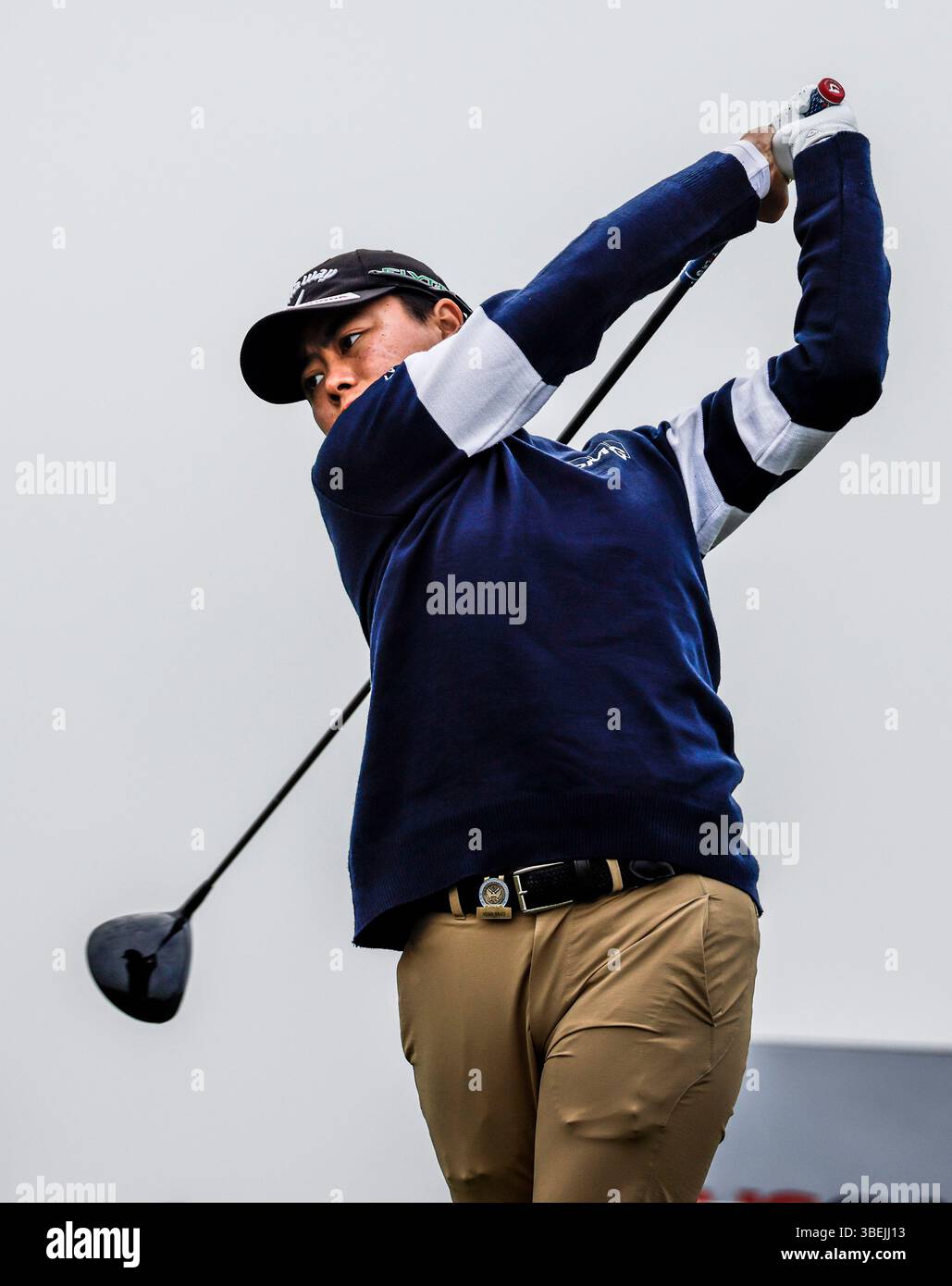 Yuka Saso of Japan hits her tee shot on the 10th hole during the first ...