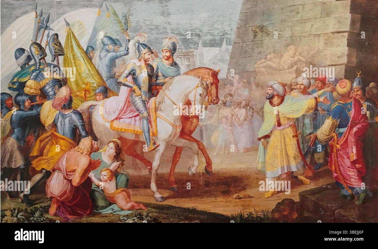 Giovanni Patricolo's 1835 mural 'L'ingresso di Roberto I Guiscardo e ...