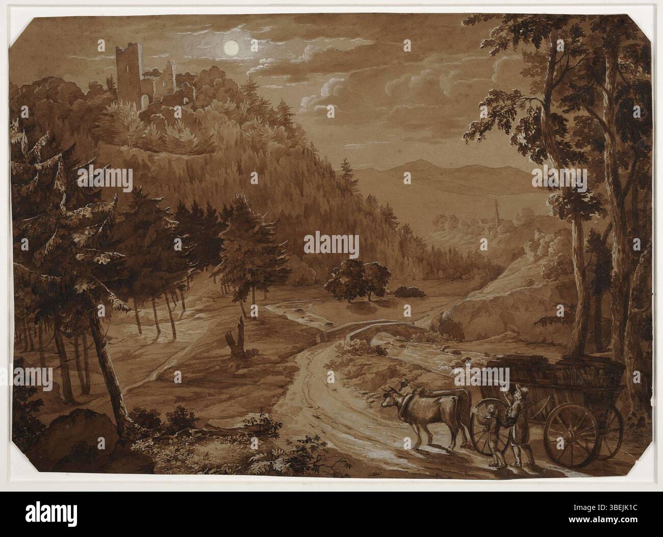 This 1820 artwork by Oppermann portrays the ruins of Girbaden Castle ...