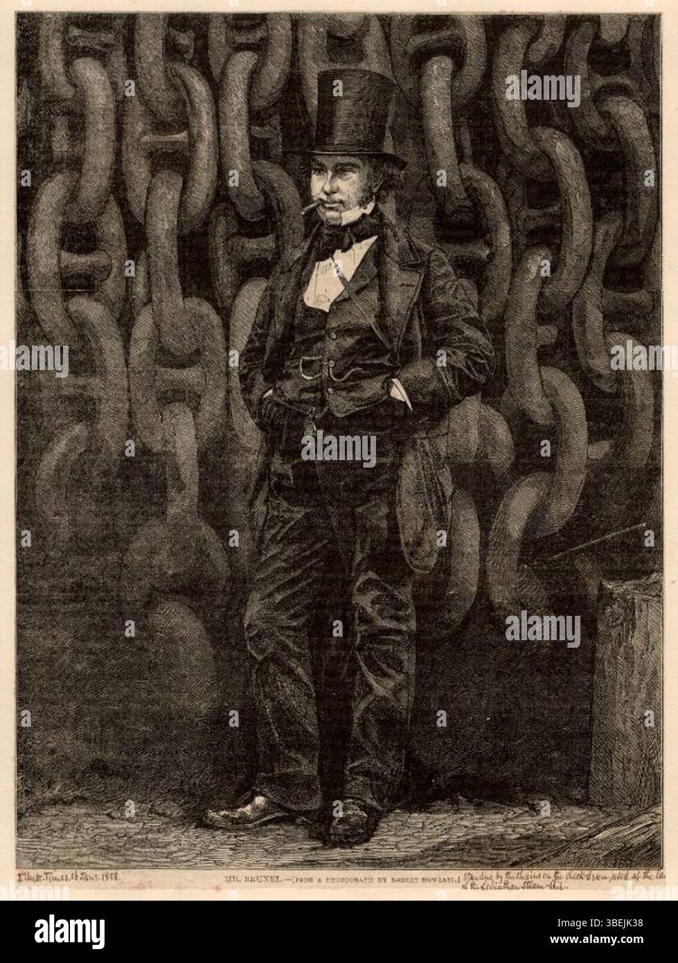 Engraving by Horace Harral, based on a 1857 photograph by Robert ...