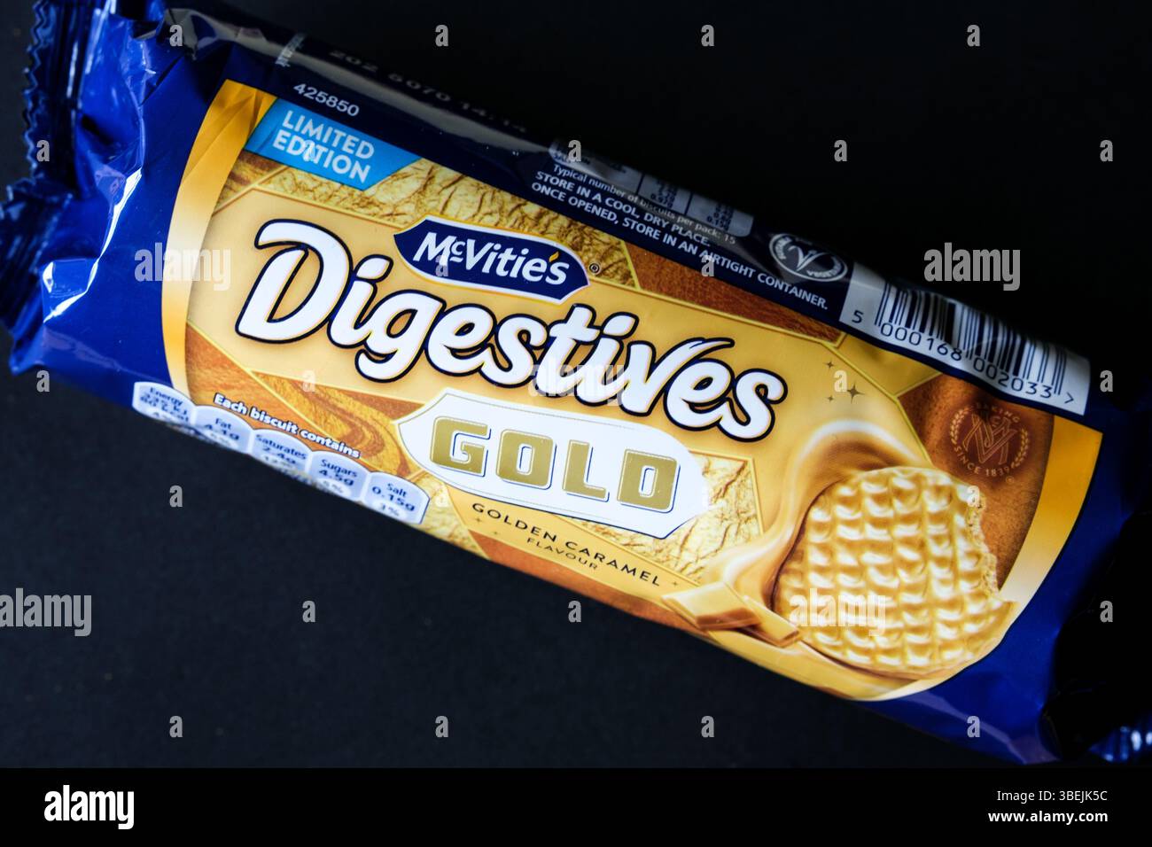 London UK, May 29 2025, A Packet Of McVities Digestive Gold Caramel ...