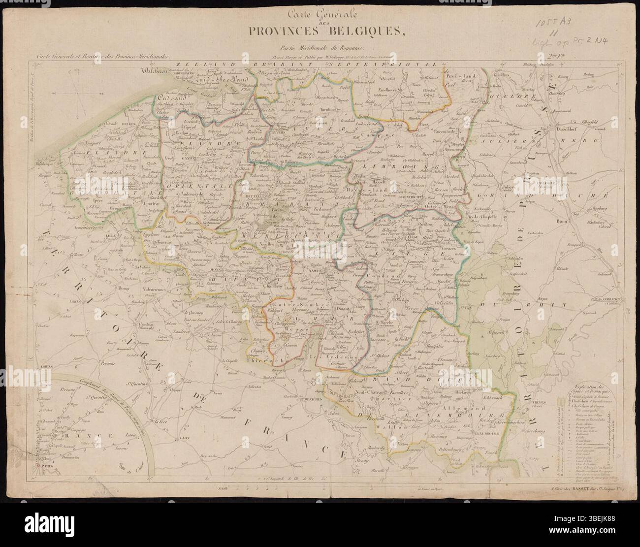 This circa 1800 map by de Bouget depicts the southern provinces of the Belgian Kingdom. It was ...