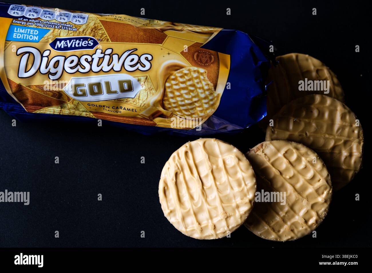 London UK, May 29 2025, A Packet Of McVities Digestive Gold Caramel ...