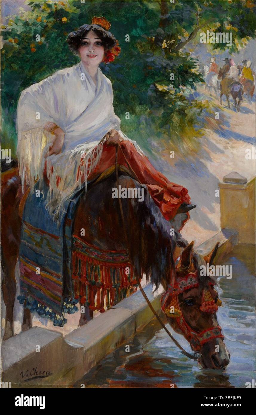 'Watering the Horse' is an artwork by Spanish artist Ulpiano Checa ...