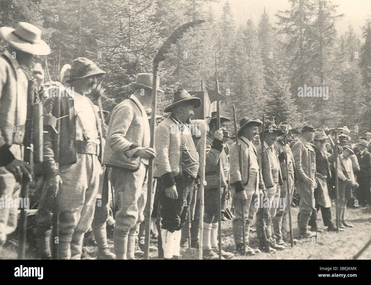Photograph of members of the Tux Landsturm and riflemen unit, showing ...