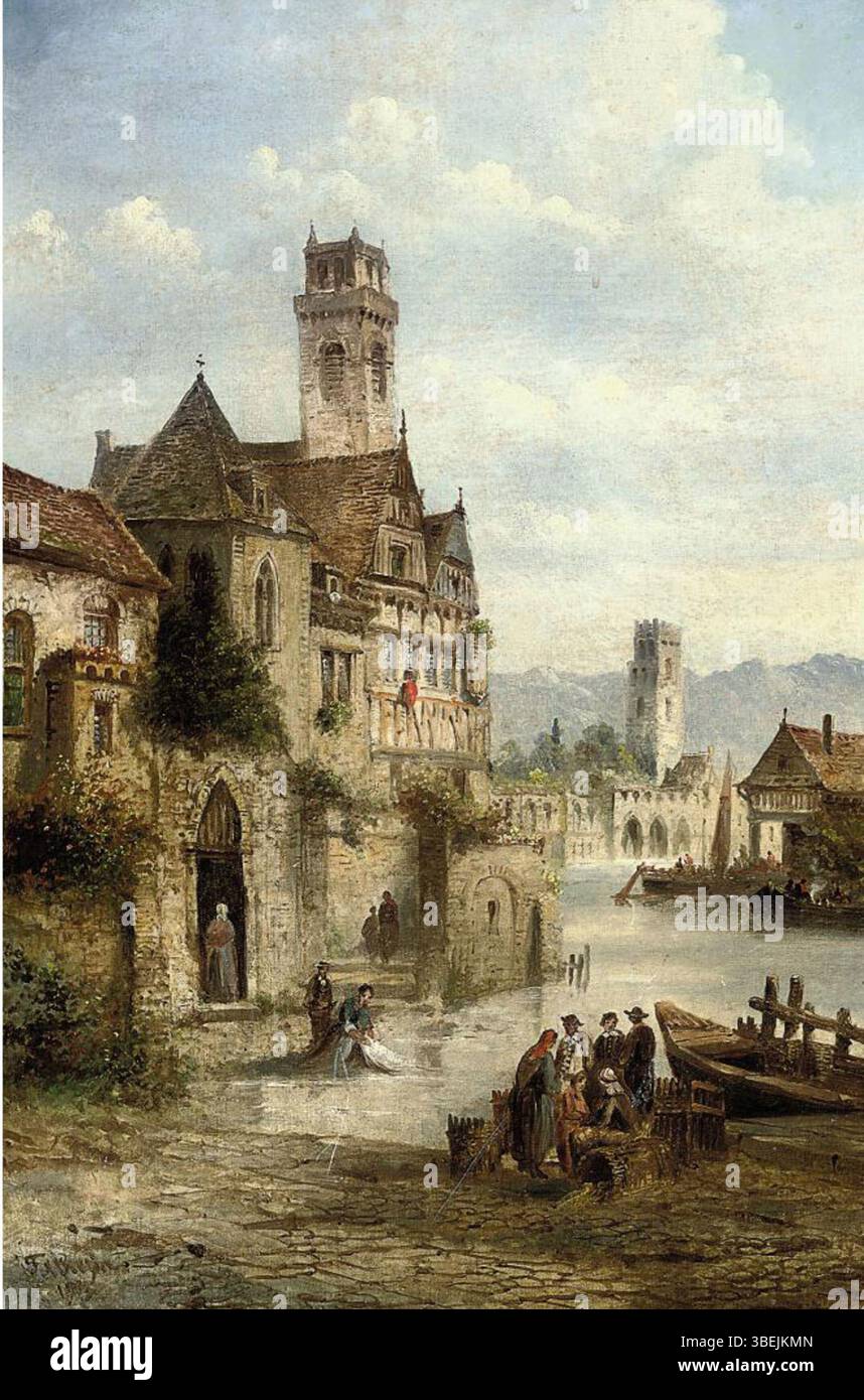 'Washing Clothes at the Riverside' by Felice Auguste Rezia captures ...