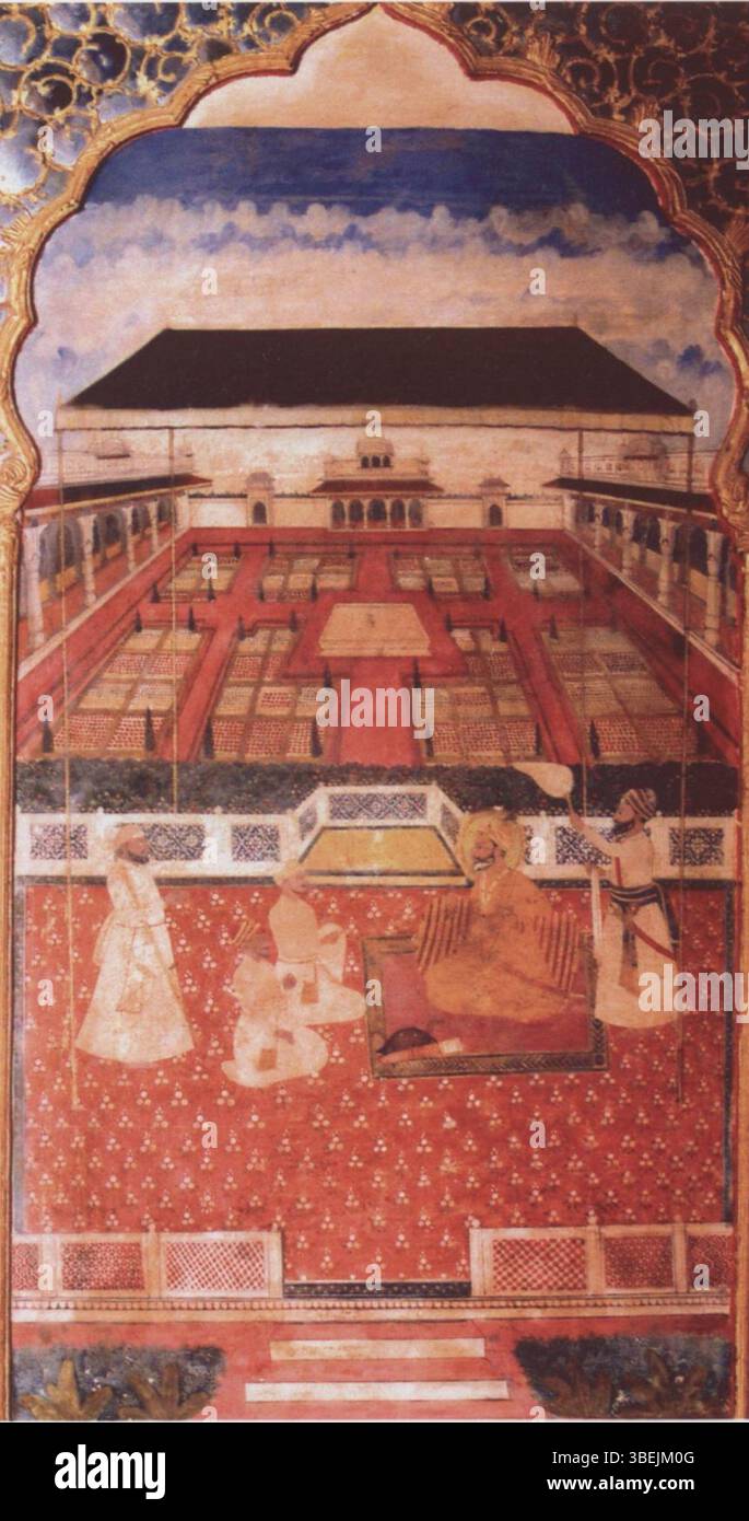 This mural portrays Amar Singh, a key figure of the Patiala State, from ...