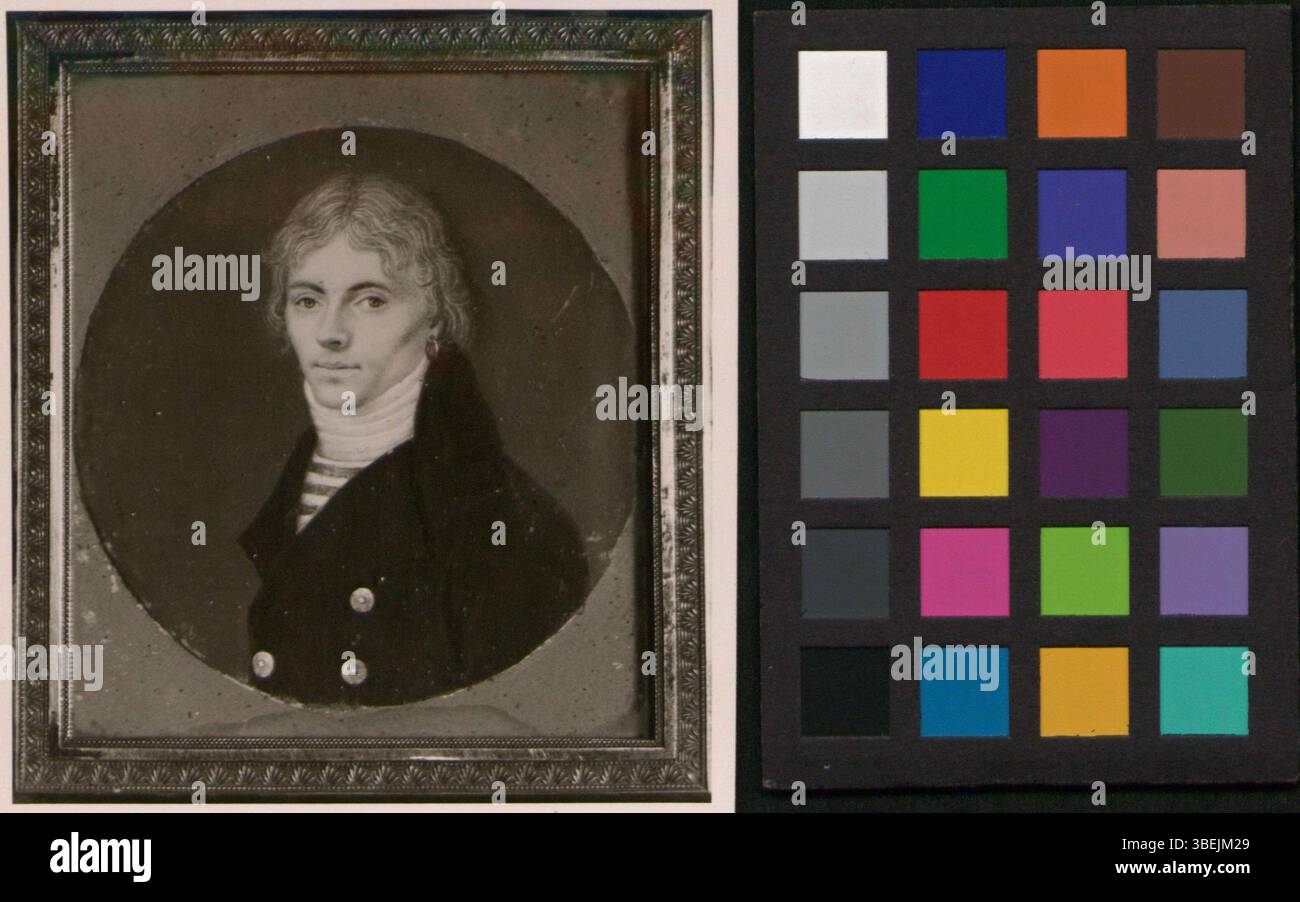 A black and white photograph of a miniature portrait of Schabelitz ...