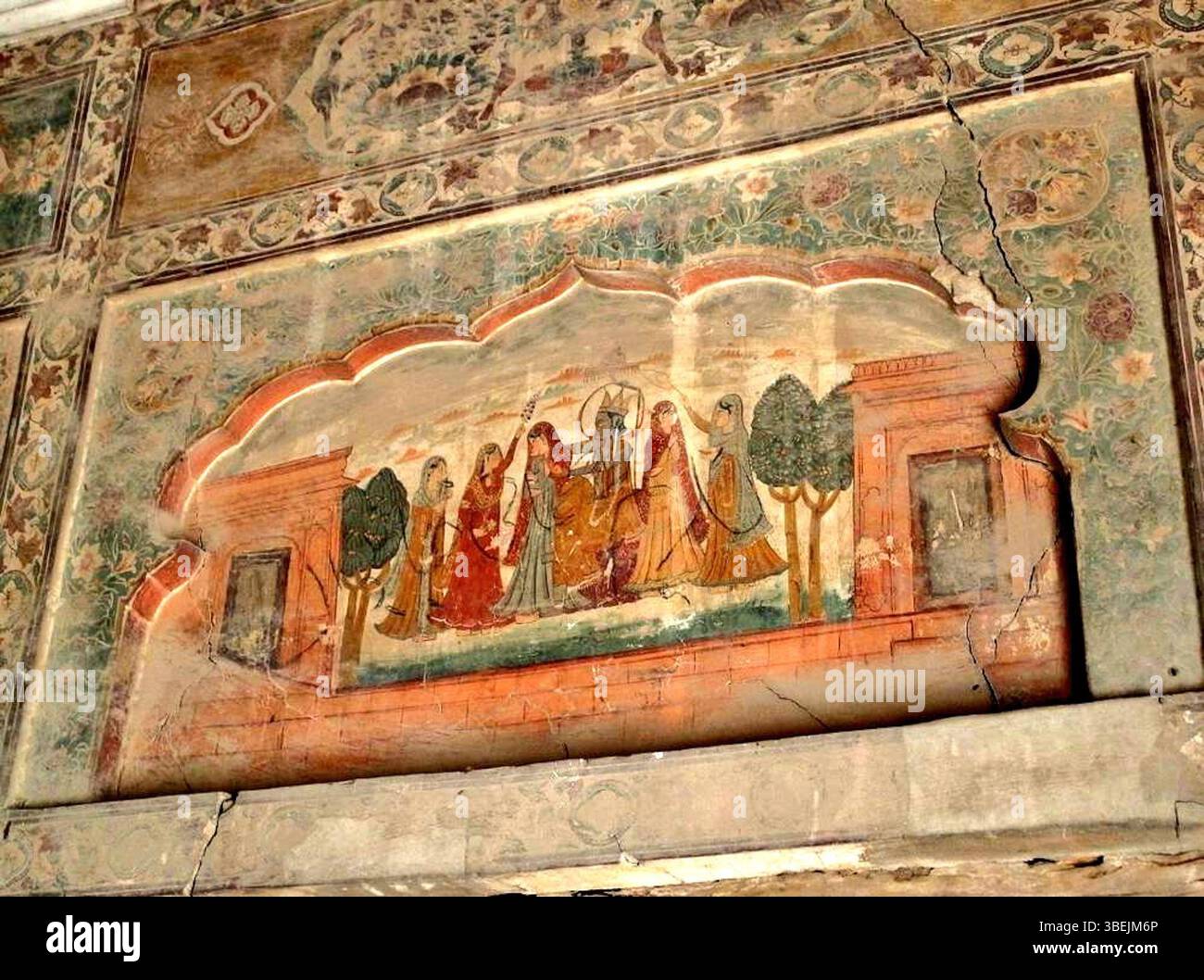 This early 19th-century fresco from the Haveli of Maharani Datar Kaur ...