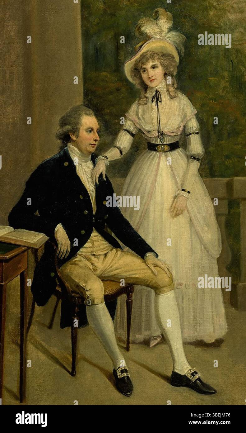 This painting by Arthur William Devis, created after 1785, depicts John ...