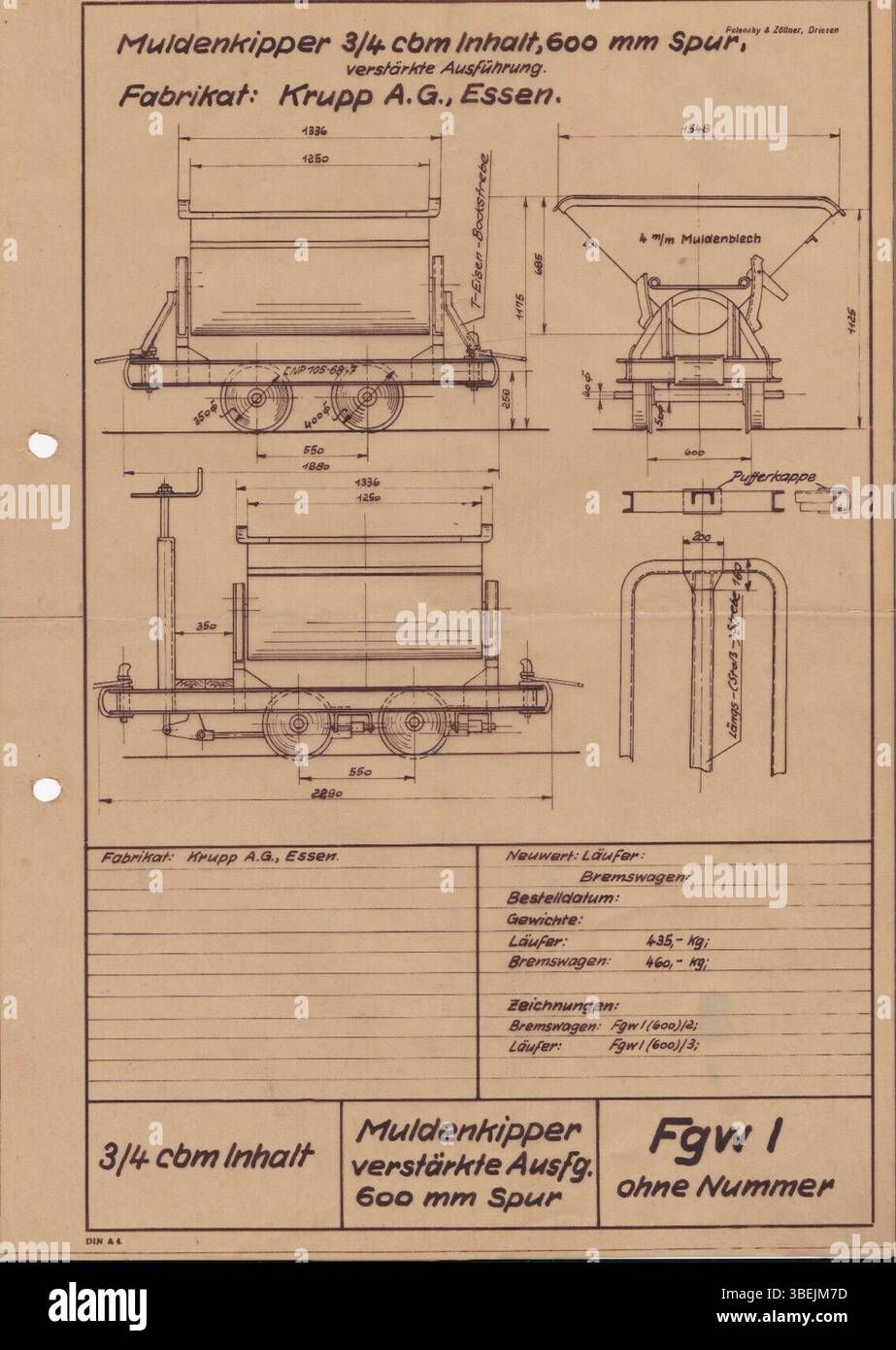 A 1914 technical drawing by Polensky & Zöllner shows a reinforced dump ...