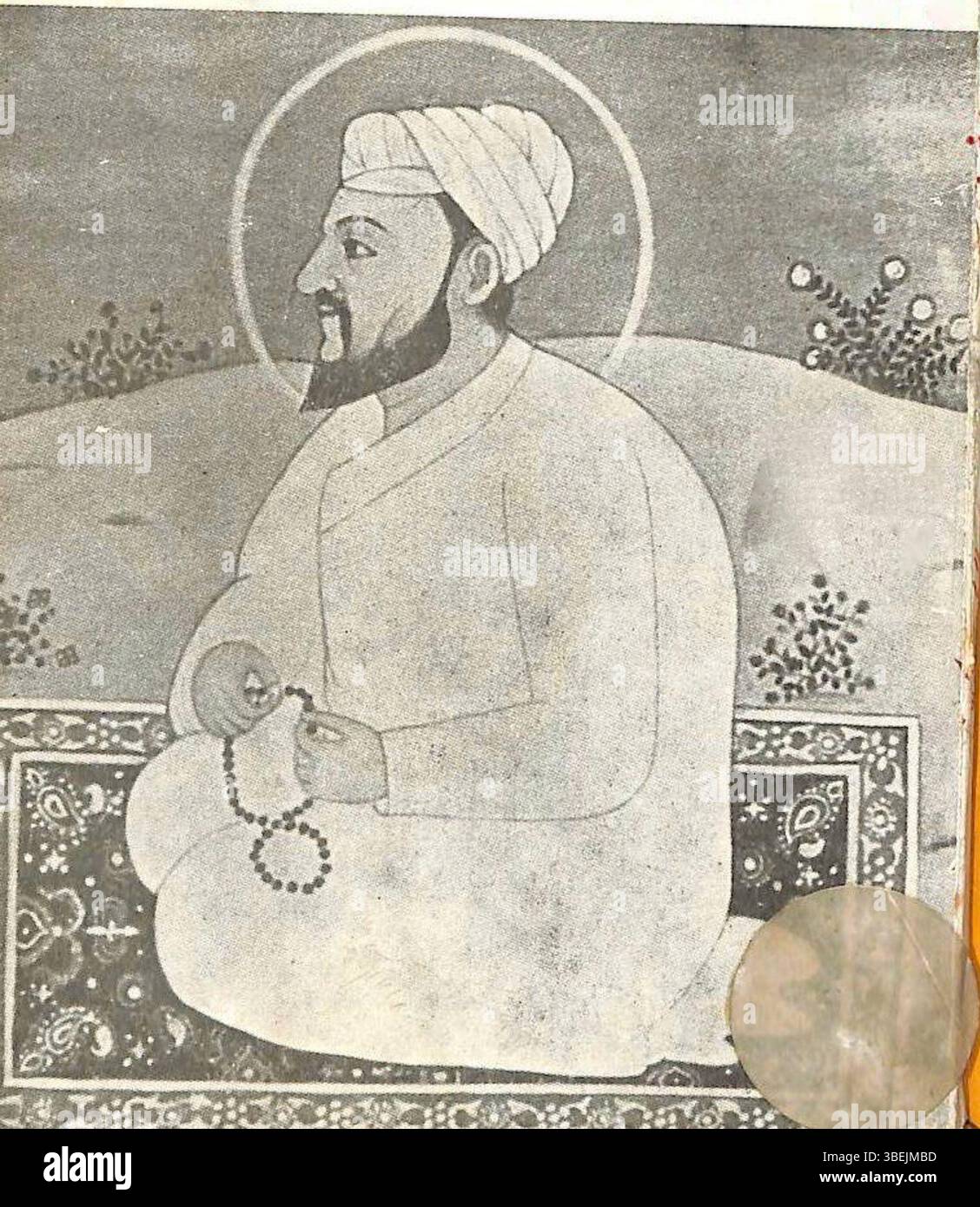 A miniature painting of Baba Farid, the first major Punjabi poet and ...