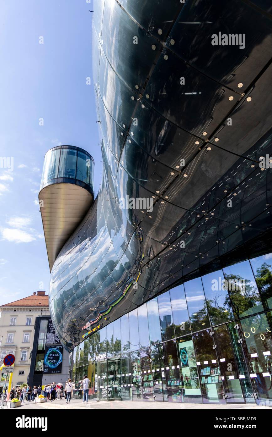 GRAZ, AUSTRIA - MAY 25 , 2025: Street Scene and facade of The Kunsthaus ...