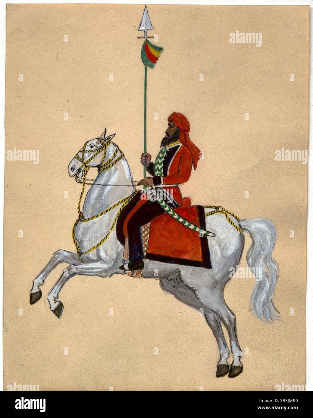 This portrait of a Sikh lancer from the regiment of Jean Francois ...