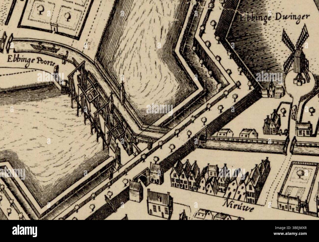 This map by Egbert Haubois, circa 1665, depicts the Ebbingepoort and ...