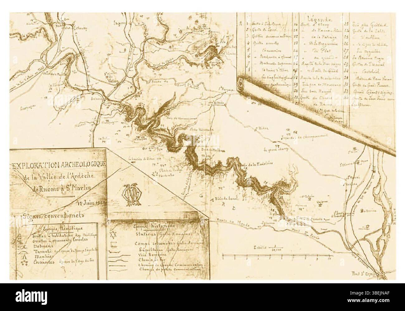This 1888 map by Marichard details the locations of megalithic ...