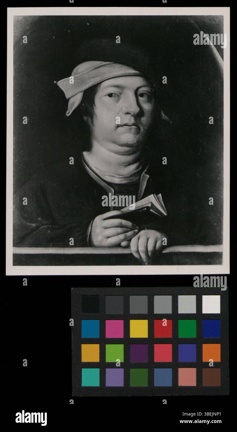 This black-and-white photograph of a painting depicts Theophrastus ...