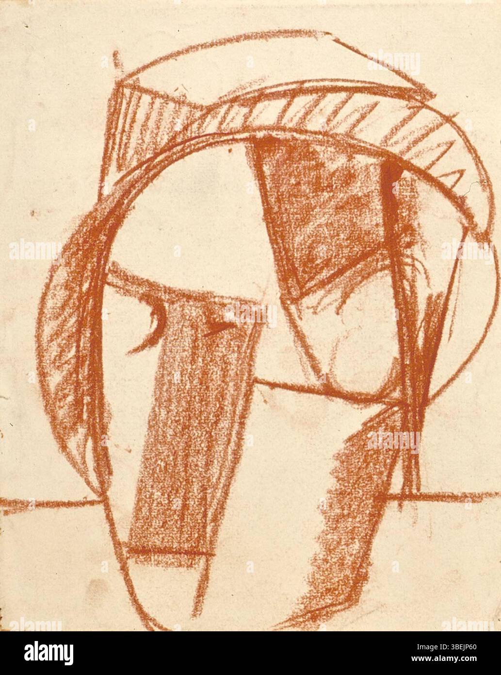 'Abstract Portrait of a Man with a Hat', a drawing by Theo van Doesburg ...