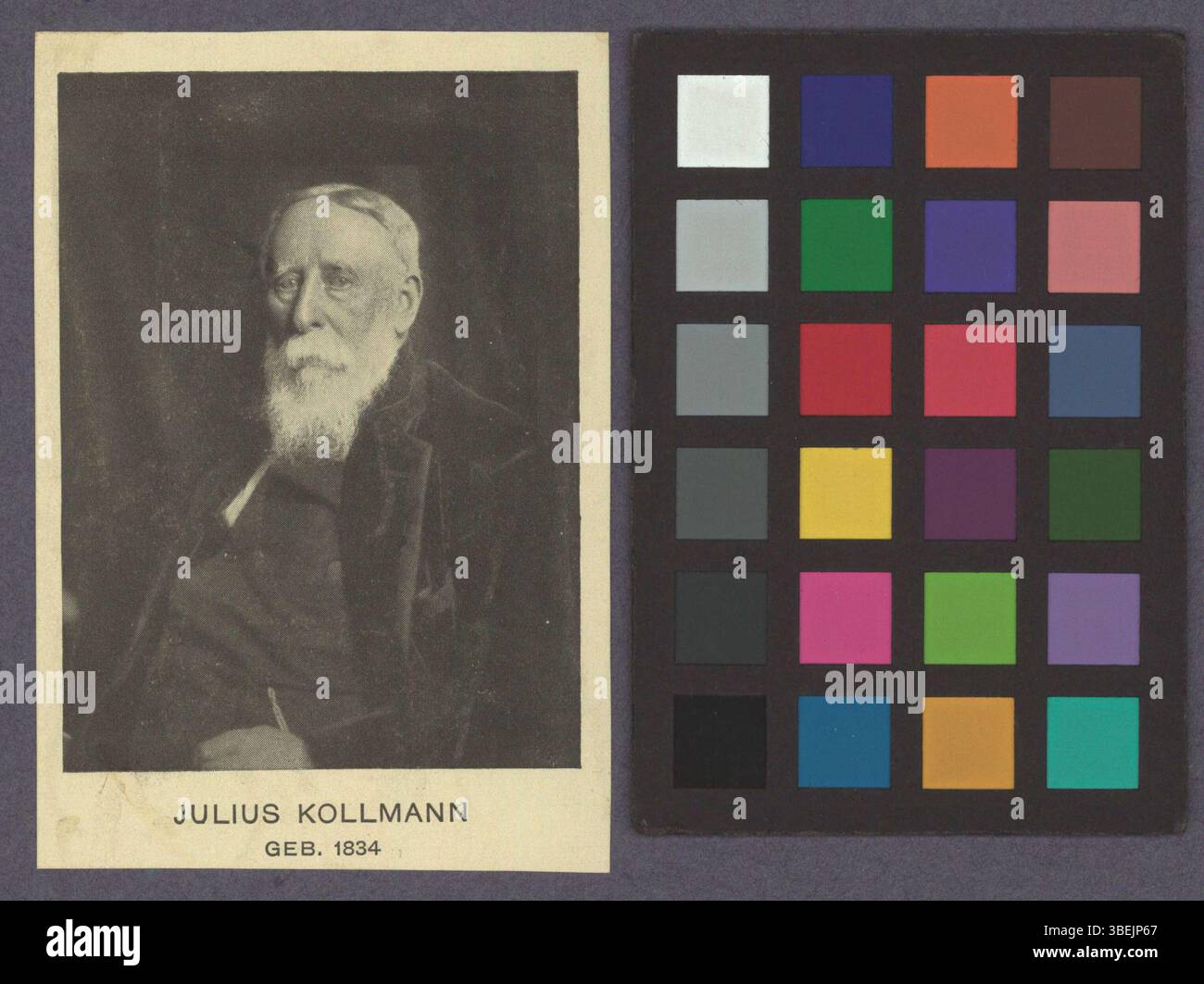Black-and-white reproduction of a photograph of Julius Kollmann taken ...
