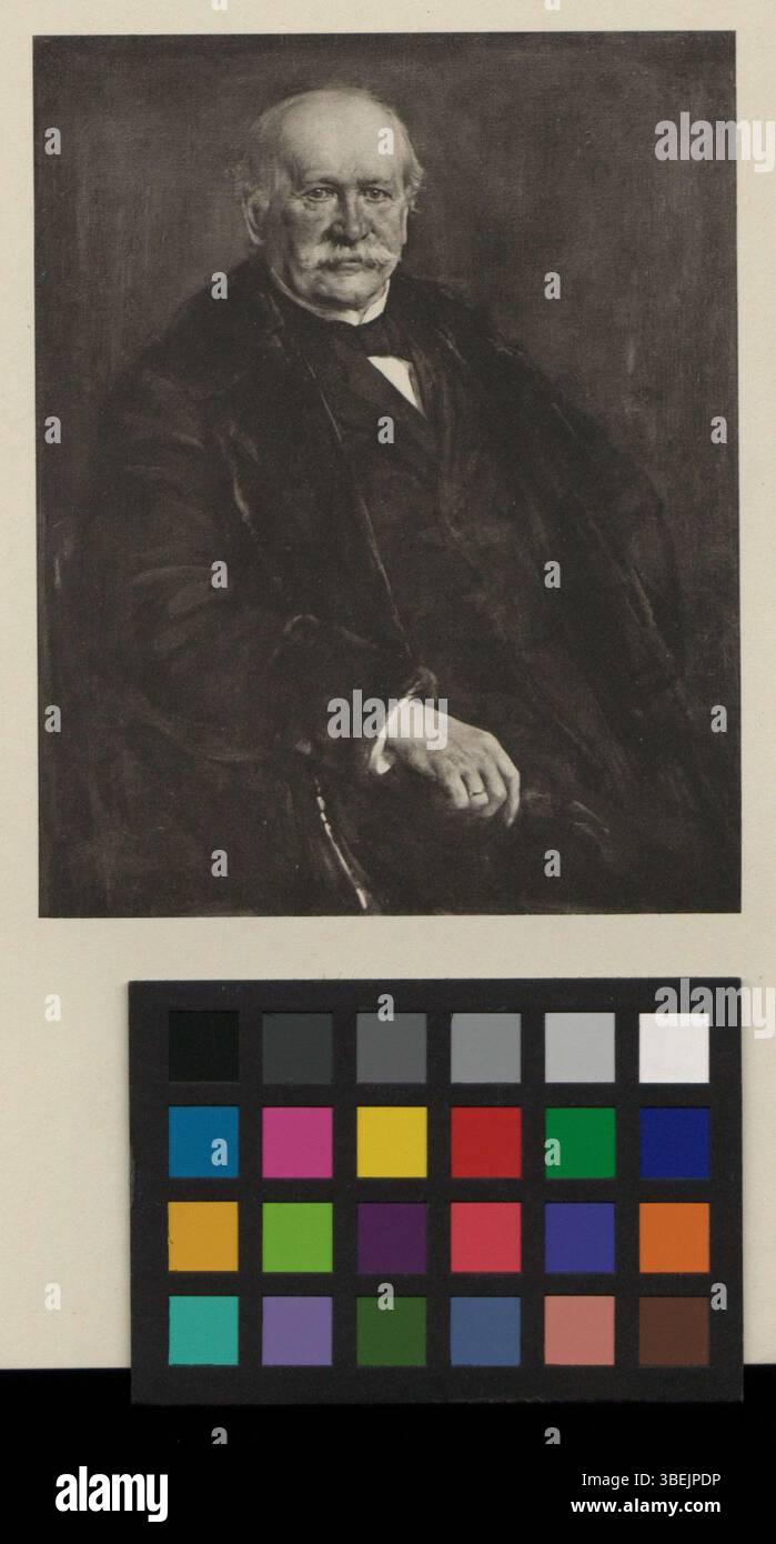 This black-and-white reproduction of a painting from between 1900 and ...