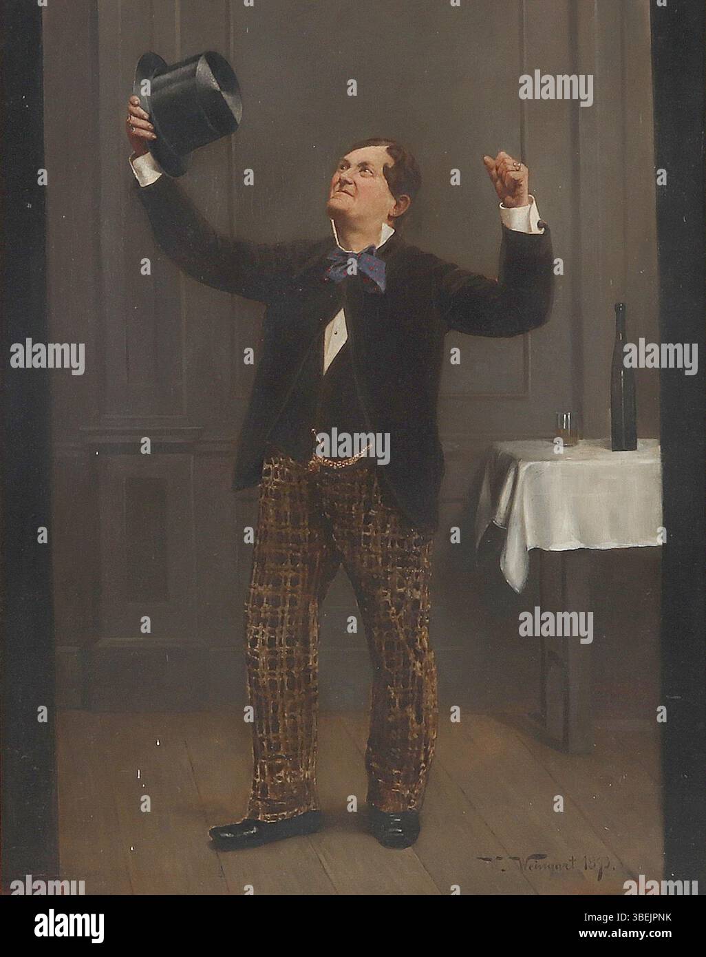 This oil painting by W. Weingart, signed and dated 1893, depicts Edmund ...