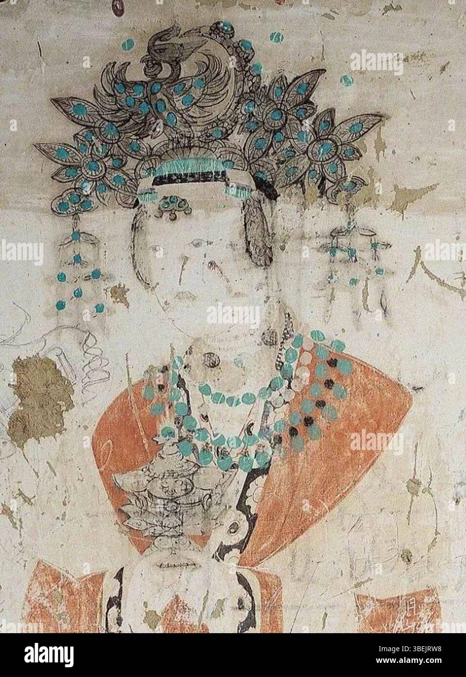 10th-century fresco depicting Lady Liang-kuo, also known as Lady Chai ...