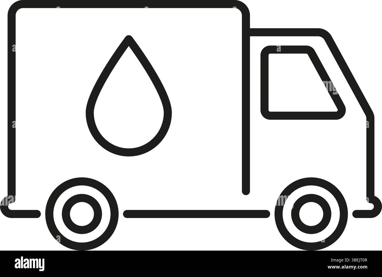 Oil Delivery Truck Line Icon. Fuel Transportation And Distribution ...