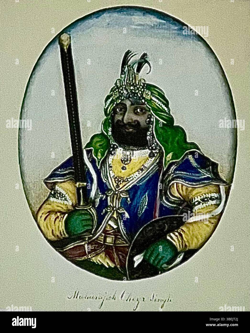 This portrait of Maharaja Sher Singh, painted by Imam Baksh Lahori between 1841 and 1843, is ...