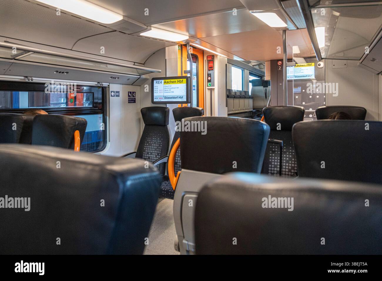 Timetable display on the Regional Express RE4 to Aachen Stock Photo - Alamy