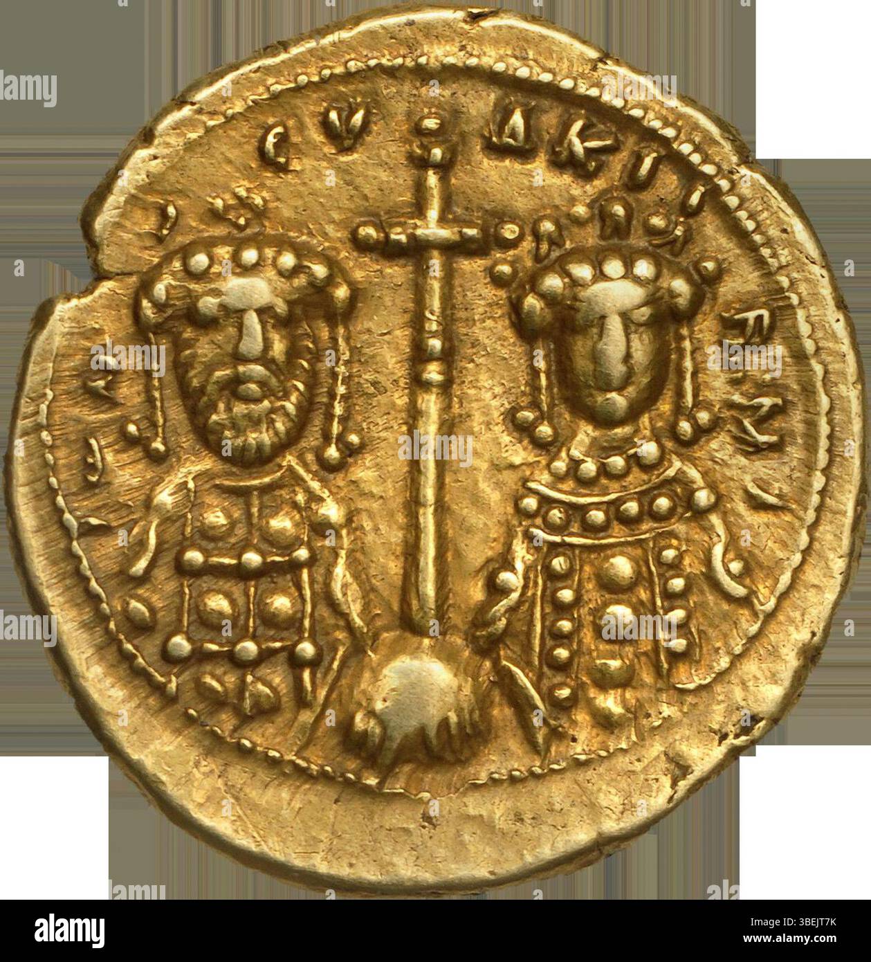 This gold tetarteron from the reign of Romanus IV (1068–1071) depicts ...
